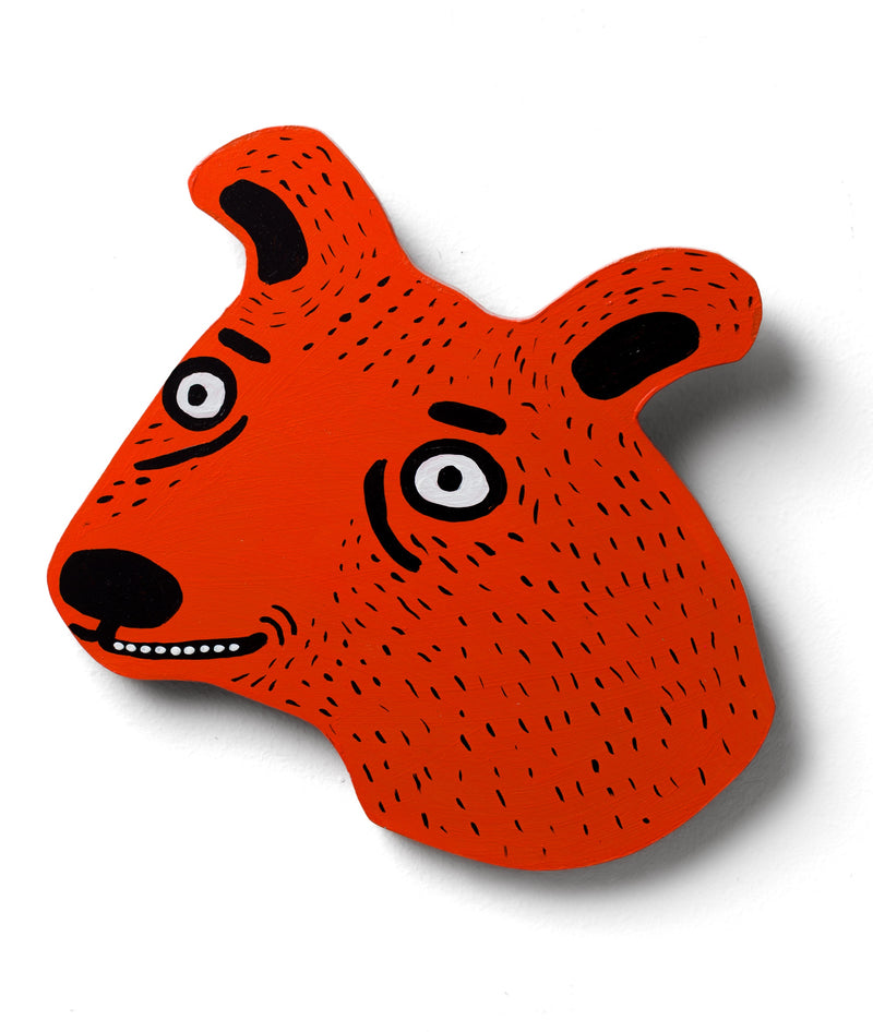 Happy Orange Dog Head – Paradigm Gallery + Studio